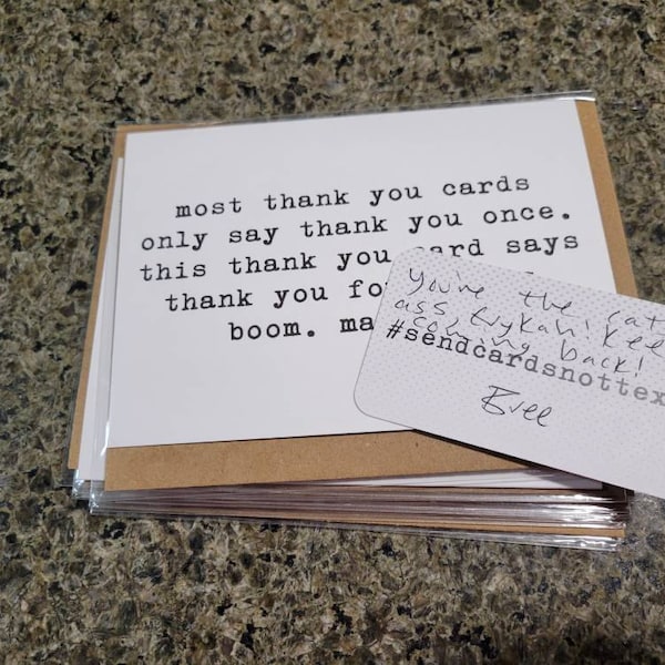 Most Thank You Cards Say Thank You Once. This Card Says Thank You 4 ...