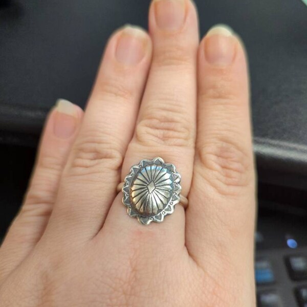 Sterling Silver Concho Ring Sterling Silver Statement Ring Southwestern ...