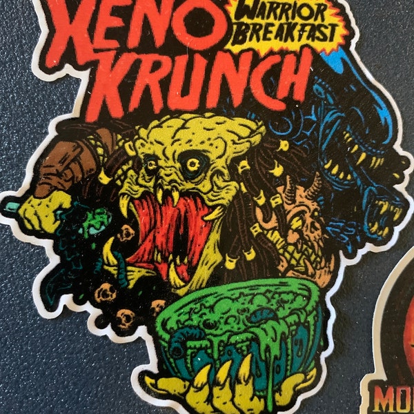 Xeno Krunch Cereal Vinyl Sticker, Horror Decals, Aliens Sticker ...