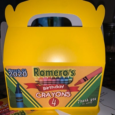Crayon Birthday Colorful Party Goody Loot Boxes Favors With - Etsy