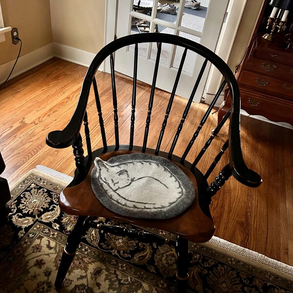 Natural Wool Chair Pad for Dining Chair - Handmade Felt Rug - Soft ...