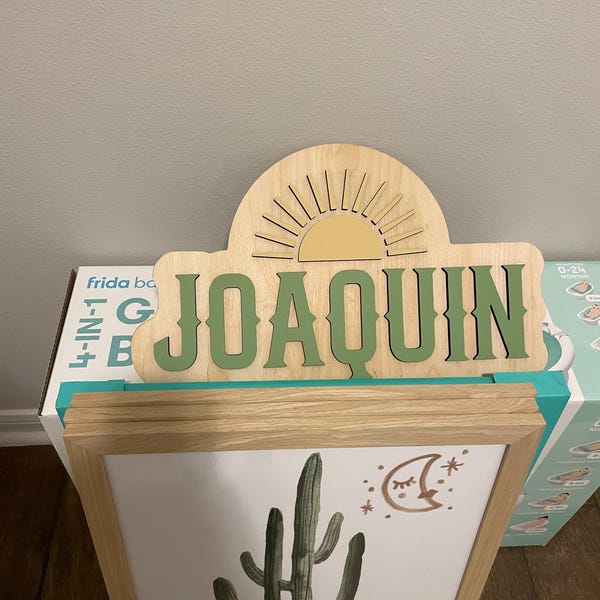 Boho Name Sign, Nursery Name Sign, Sun Nursery Decor, Boho Sun Name ...