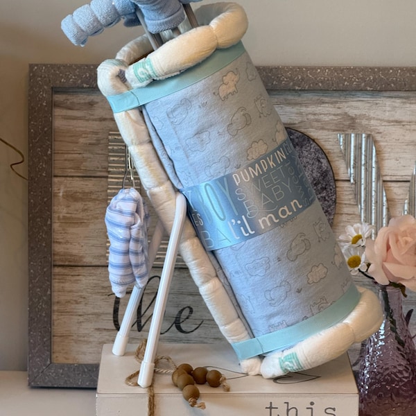 Diaper Vase Bouquet - Diaper Cake - Boy Diaper Cake - Girl Diaper Cake ...