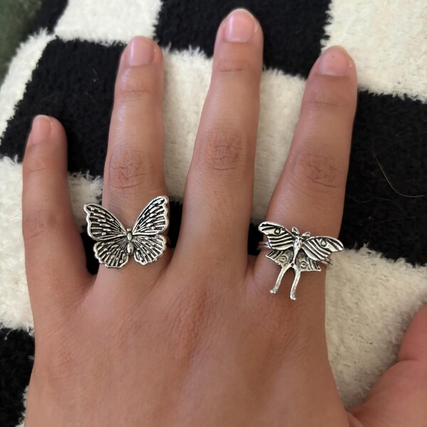 Handmade Five Finger Chain Rings | Adjustable Cross Chain Linked Cuff ...