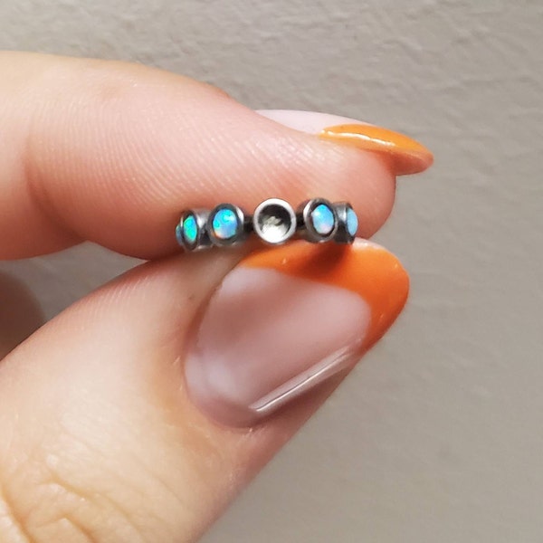 Opal Tragus Hoop Implant Grade Titanium, Conch Hoop, Clicker Hoop ...