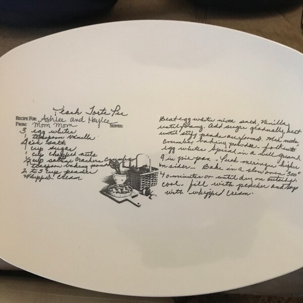 Custom Recipe Plate - Handwritten Recipe Platter - Recipe on Platter ...