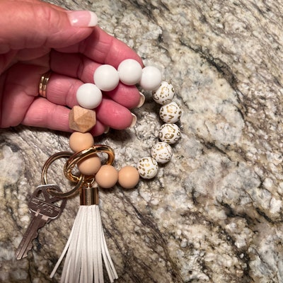 Bangle Keychain Bracelet Key Chain Wristlet Keyring Silicone Elastic ...