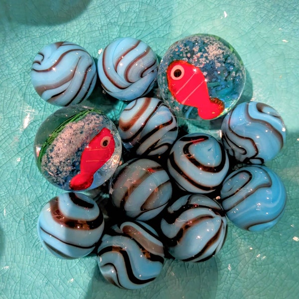 Collection of 6 X 16mm Pretty Flower Glass Marbles Handmade - Etsy