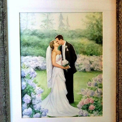 Watercolor Wedding Portrait Painting Custom HAND PAINTED Wedding ...