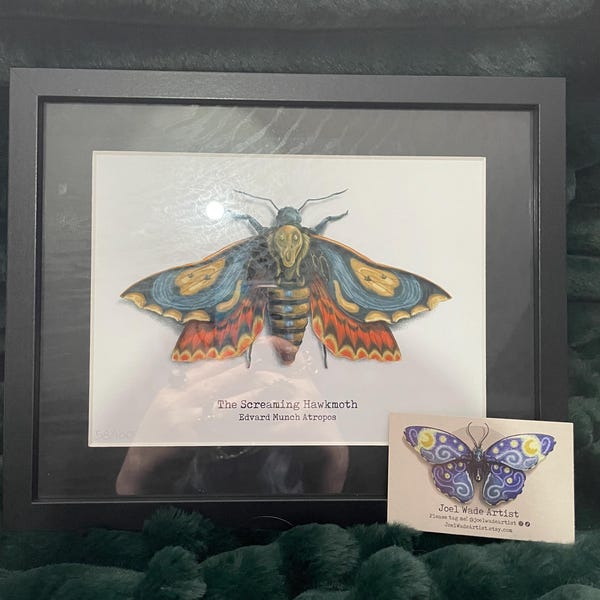 Edvard Munch's the Scream Hawkmoth Painting Print 6x8 | Framed ...