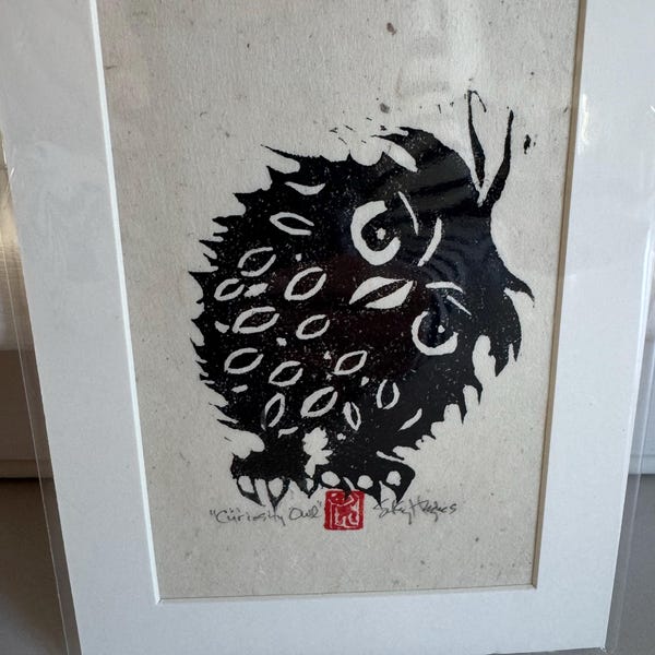 Blue Wren Wren, Original Linocut, Hand-pulled Print, Jenny Wren, Bird ...