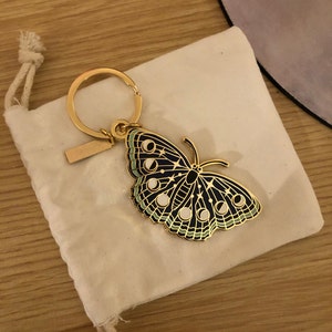 Night Butterfly Enamel Keychain Lunar Moth Luna Moon Phases, Stars ...
