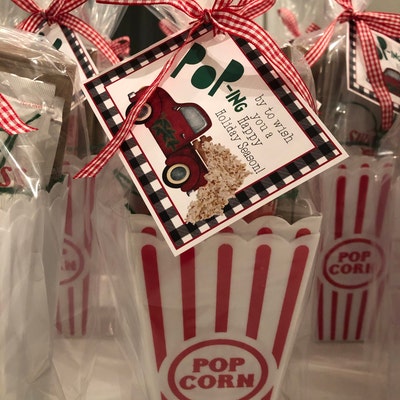 INSTANT DOWNLOAD Christmas Neighbor Gifts Popcorn TAGS Friends Holiday ...