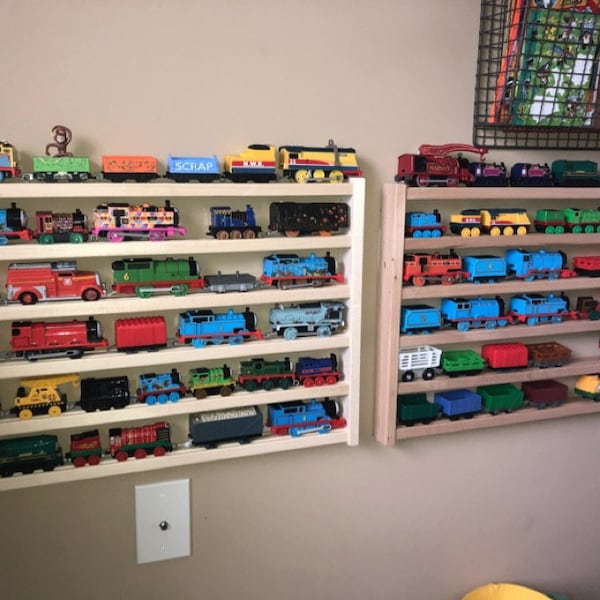 Train Rack Basic Thomas the Tank Wooden Train Display and Storage Wall ...