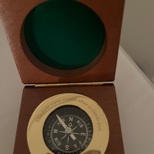 Personalised Compass With Wooden Box, Custom Engraved Compass Gift, UK ...