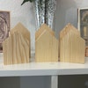 6 Small Unfinished Wood House Shapes, Wooden House, Wooden Blocks, Wood ...