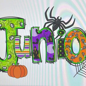 Halloween Doodle Letters With Clip Art PNG Files, Make Your Own Name ...