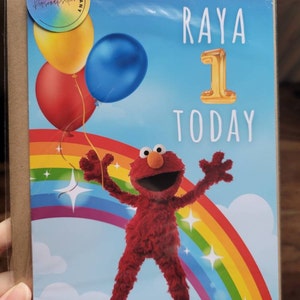 Personalised Elmo Birthday Card - Greeting Card Any NAME & AGE ...