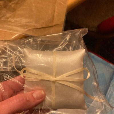 Small Ring Pillow, Ivory Satin Engagement Ring Pillow, Mini Ring Bearer ...