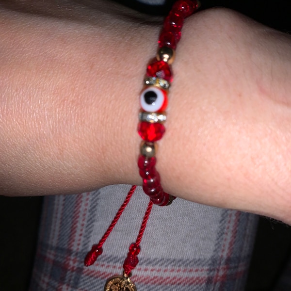 Mexican Evil Eye Woven Bracelet , All Ages Adjustable Bracelet,handmade ...