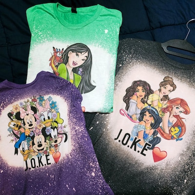 All Princess Tshirt, Bleached Disney Princess Shirt, Kids Princesses ...