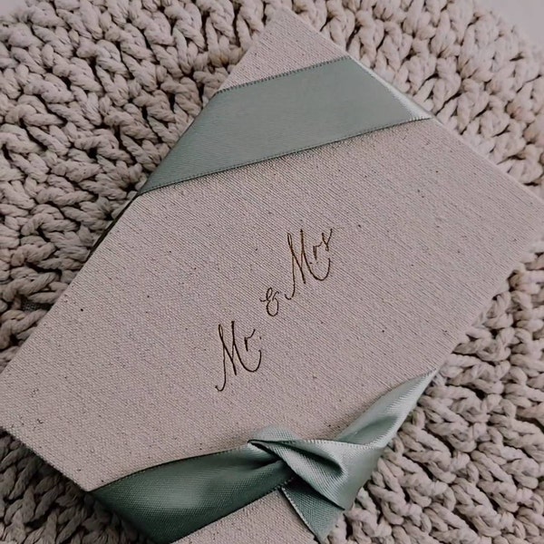 Linen USB Box - New Natural Linen | Custom USB Box Foil Stamped With ...