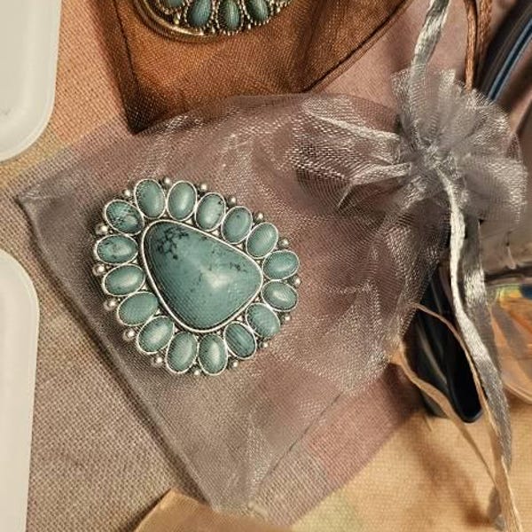 Wild Rag Scarf Slide -navajo Cluster Conch Stones - Cowgirl Punchy ...