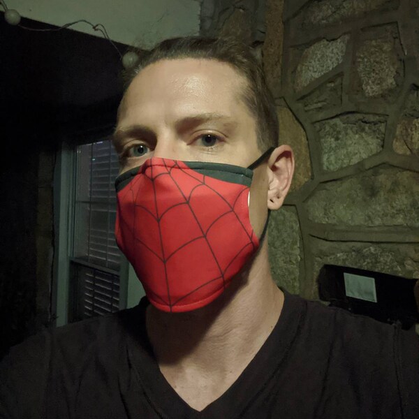 Spider Web Face Mask With TWO Filters and Pocket | Super Hero Mask ...