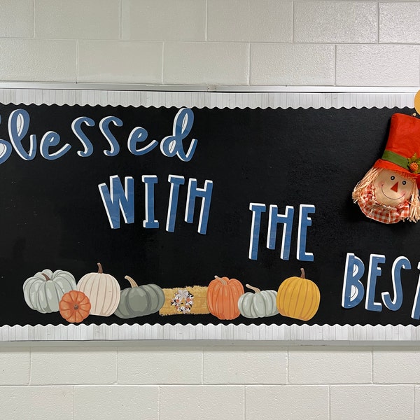 Thanksgiving Bulletin Board Plaid Decorations November Classroom Decor ...
