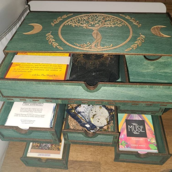 Handcrafted 13-drawer Tarot Card Organizer: Elegant Storage for Decks ...