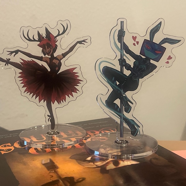 Hazbin Hotel Alastor&vox Standee, Vee Pole Dance Acrylic Standee ...