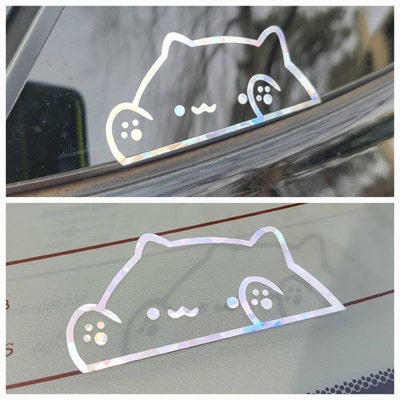 Peeking Bongo Cat Car Planner Laptop Cup Vinyl Decal Sticker - Etsy