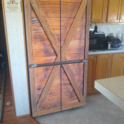 Barn Style Rustic Wood Planks Nails Tan Art Refrigerator Fridge Freezer ...