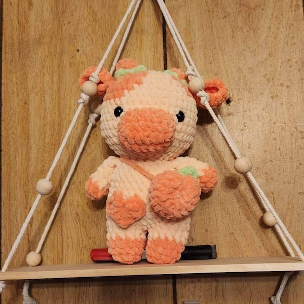 Crochet Cow, Peach Cow Plushie, Cow Plushie, Crochet Cow Plush - Etsy