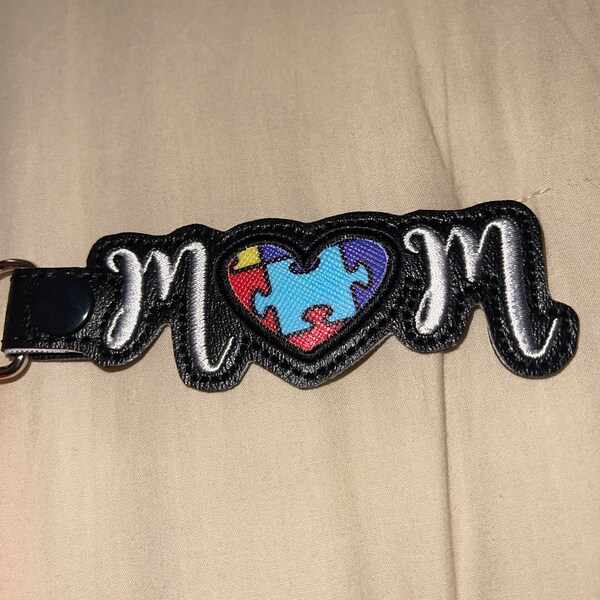 Autism Mom Keychain, Autism Mom Key Chain, Autism Mom Keyring, Mom ...