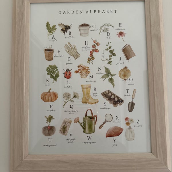 Garden Alphabet | Watercolor Nursery Art | Garden ABC Print | Playroom ...