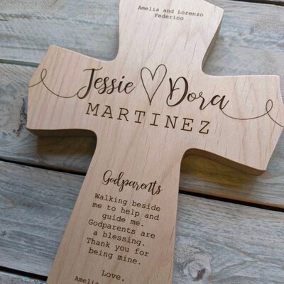 Personalized Godparents Cross for Godparent, Godparent Cross Gift ...