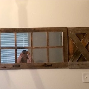 8 Pane Farmhouse Wall Decor Window Mirror Rustic Window | Etsy