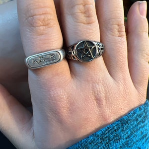 Vintage 90s Style Goth Punk Grunge Pagan Wiccan Pentagram GENUINE ...