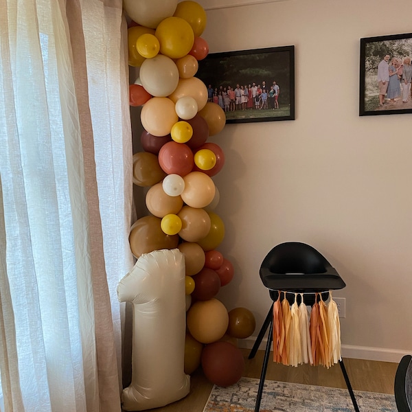 Muted Sunshine Garland - First Trip Around the Sun Birthday - Boho Sun ...
