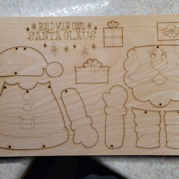 Build Your Own Santa Claus Laser Cut Digital File | Cute Santa Claus ...