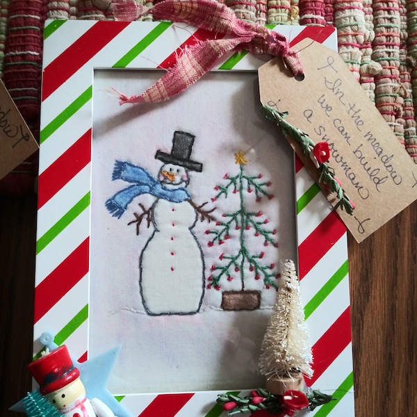 Snowman Mini Collection 1-primitive Stitchery E-PATTERN by Primitive ...
