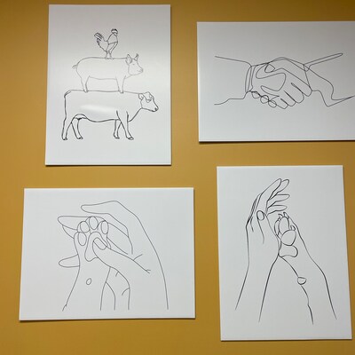 Paw Promise One Line Art Minimalist Paw Drawing High-five Dog Paw and ...