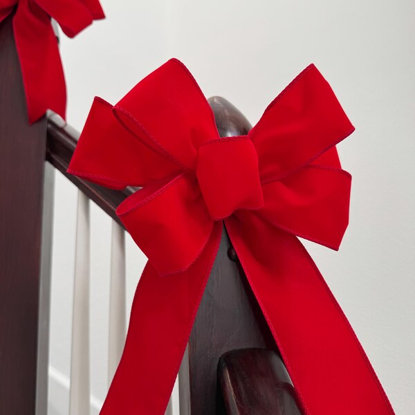 Black Velvet Decorative Bows / Set 12 Bows / Christmas Tree Bows ...