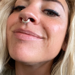 Triple Stack Septum Ring in Sterling Silver Three Layered Nose Ring ...