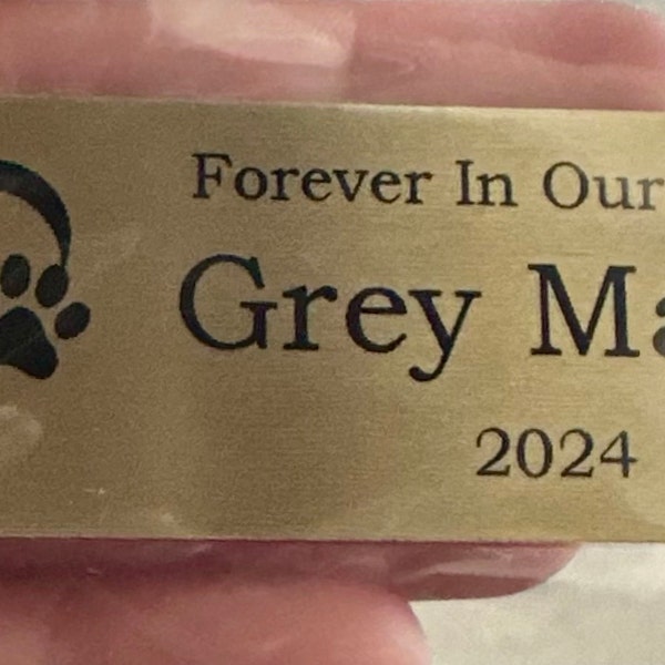 Metal Name Plate for Pet Urn Engraved Name Plaque for Dog Cat Ash Box ...