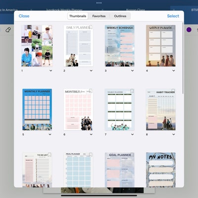 BTS Planner BTS Planner Bundle BTS Stationary Digital Planner 182 Pages ...