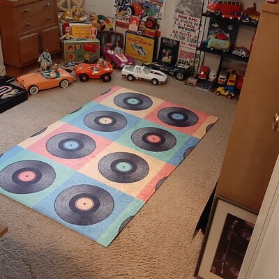Vinyl Disks Design Print Area Rugs Music Lover Retro Style Music Room ...