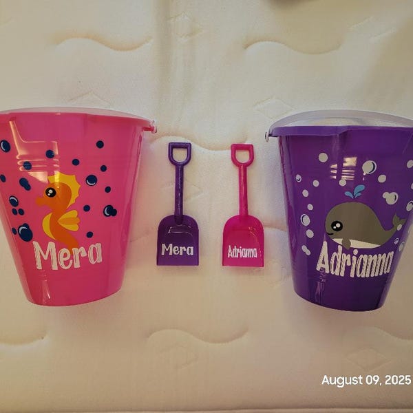 Personalized Kids Beach Pail With Shovel Kids Beach Party Favors Beach ...