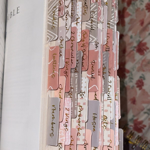 Bible Tabs Laminated Bible Tabs Tabs for the Bible Pretty Bible Tab ...